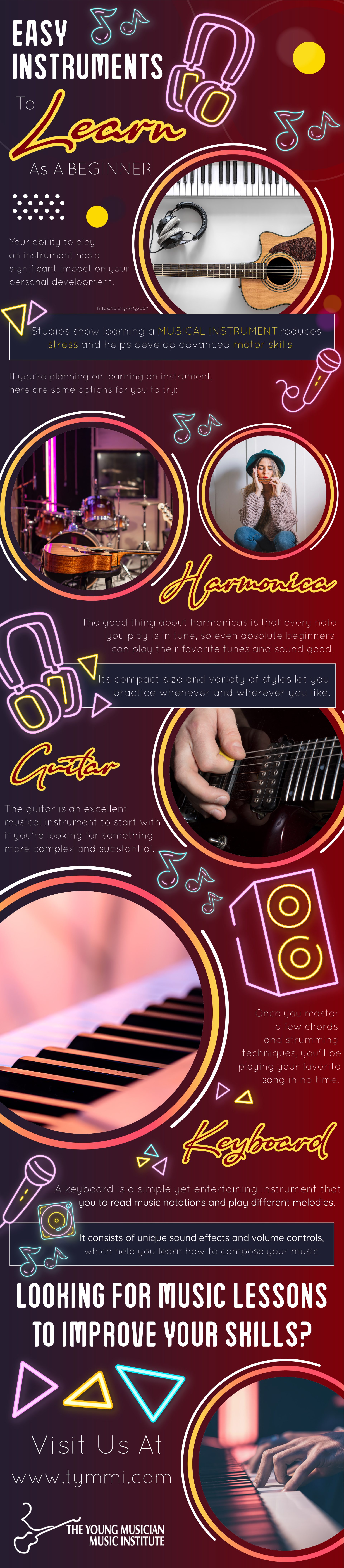 Easy Instruments to Learn as a Beginner - Infographic